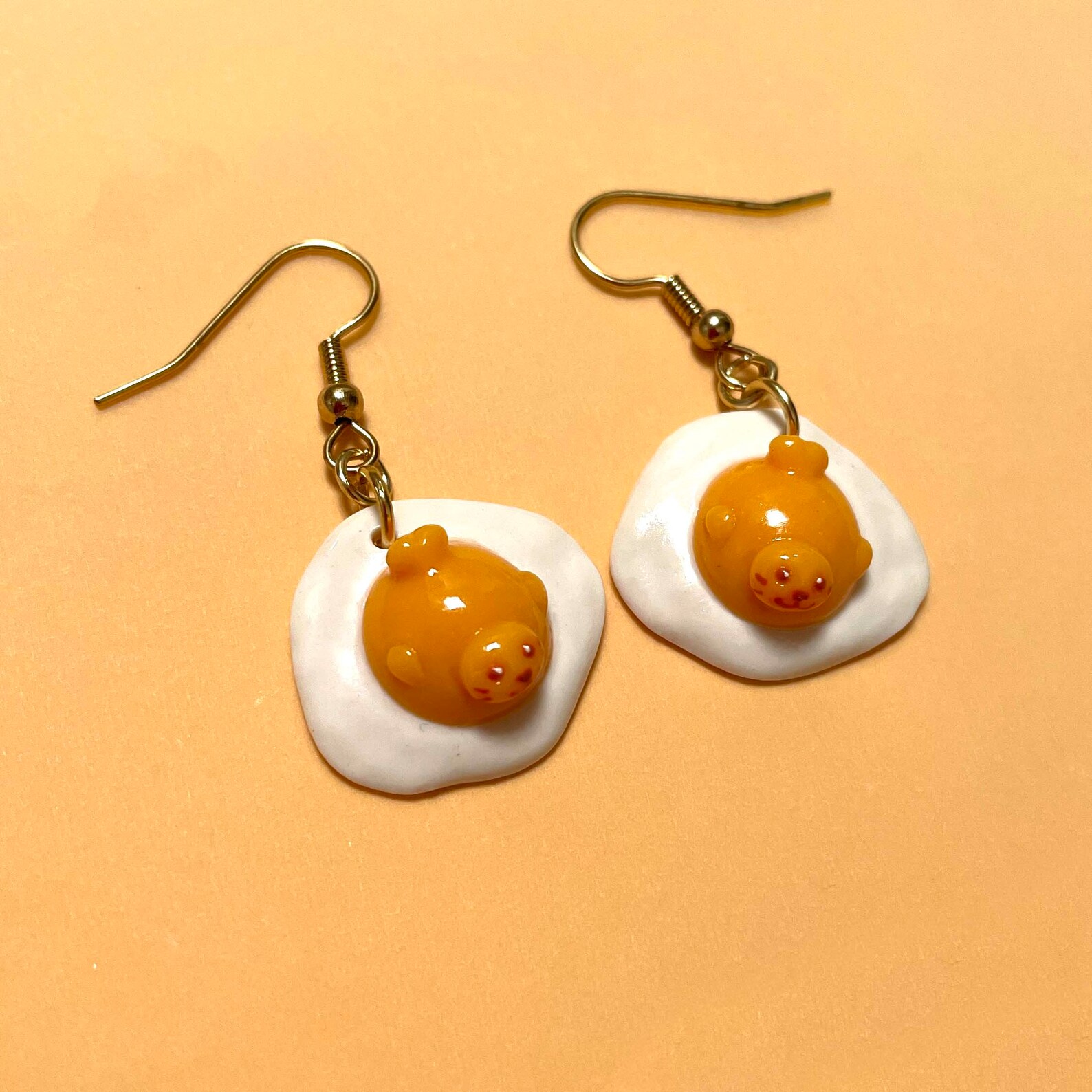 Sunny Side up Egg Earrings / Quirky Seal Earrings, Handmade Polymer ...