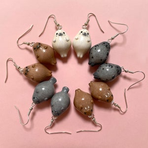Miniature Walrus Earrings, Baby Walrus Art, Polymer Clay Walrus Charms ...