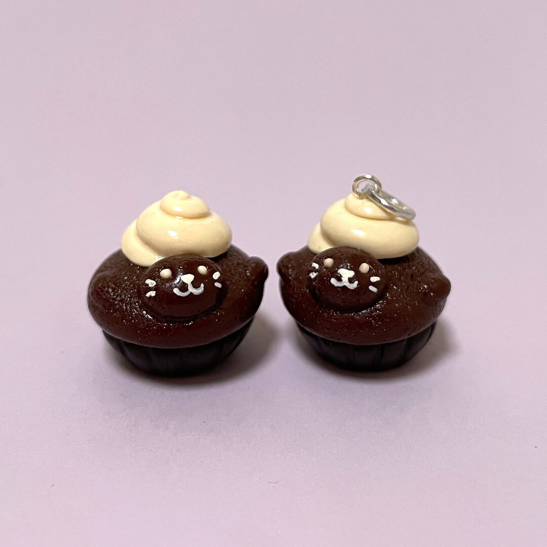 Tiny Cupcake Seal Sculpture / Miniature Polymer Clay Food Charm ...