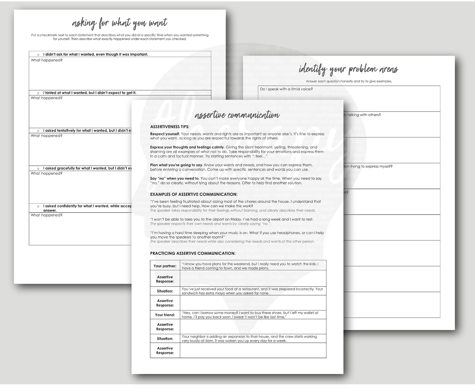 Communication Therapy Journal: Instant Printable Download, Mental ...