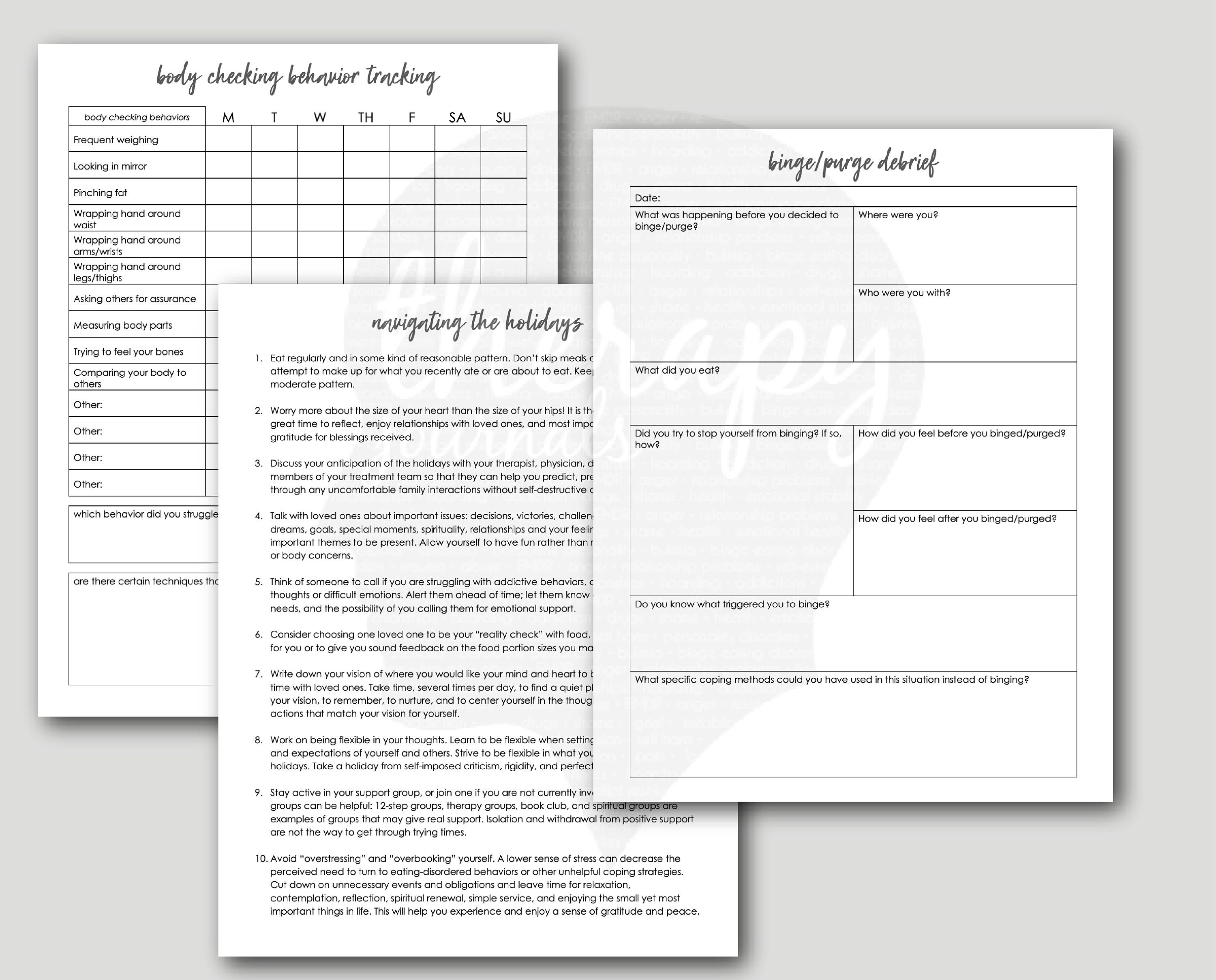 Binge Eating Disorder Therapy Journal: Mental Health, Eating Disorder ...