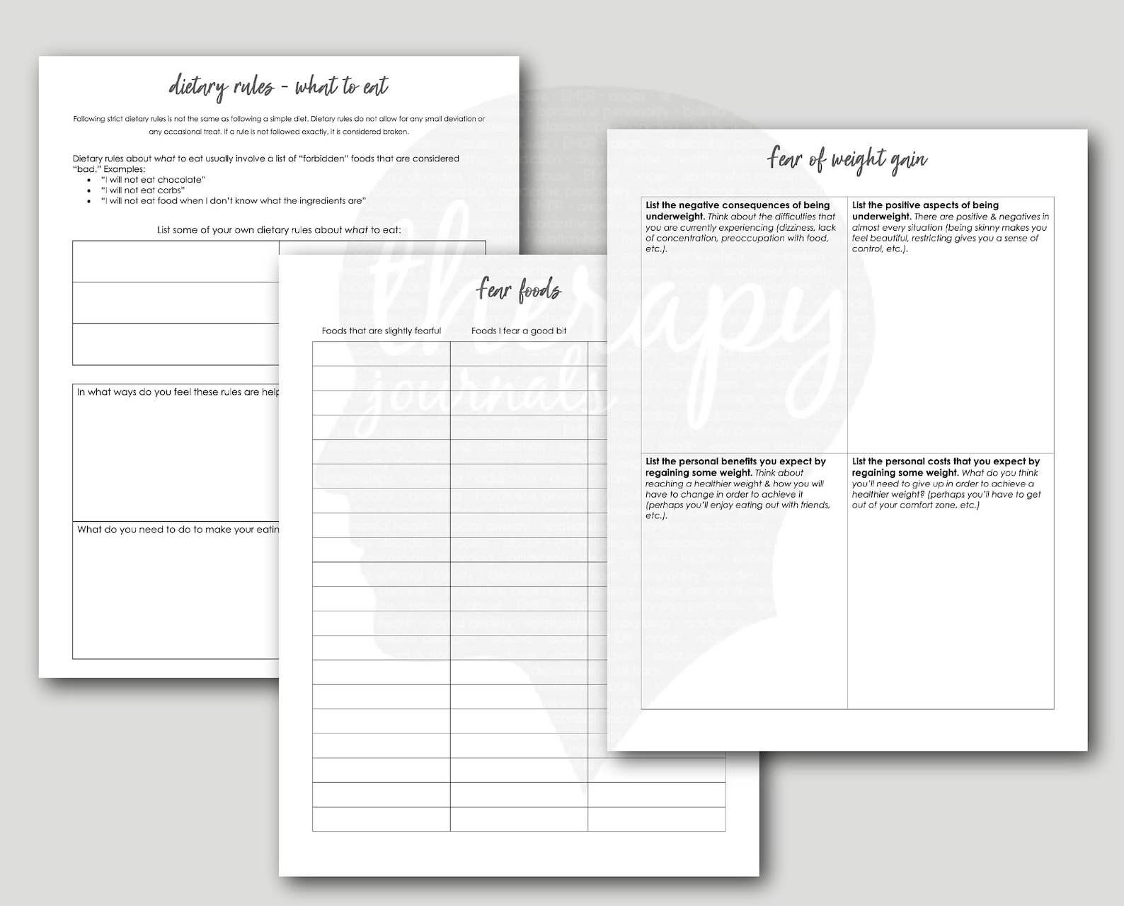 Binge Eating Disorder Therapy Journal: Mental Health, Eating Disorder ...