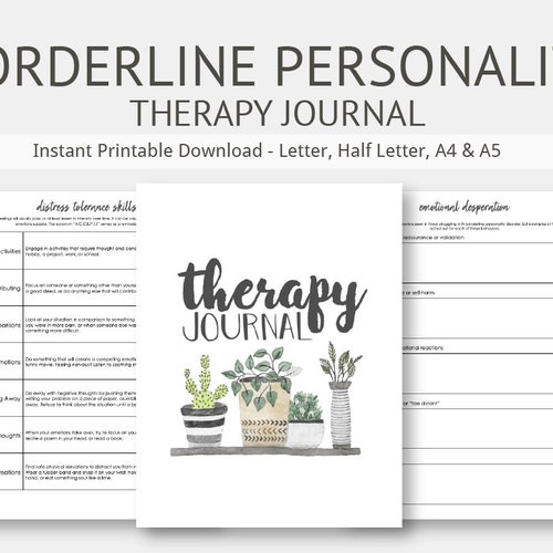 Borderline Personality Disorder Therapy Journal: Mental - Etsy