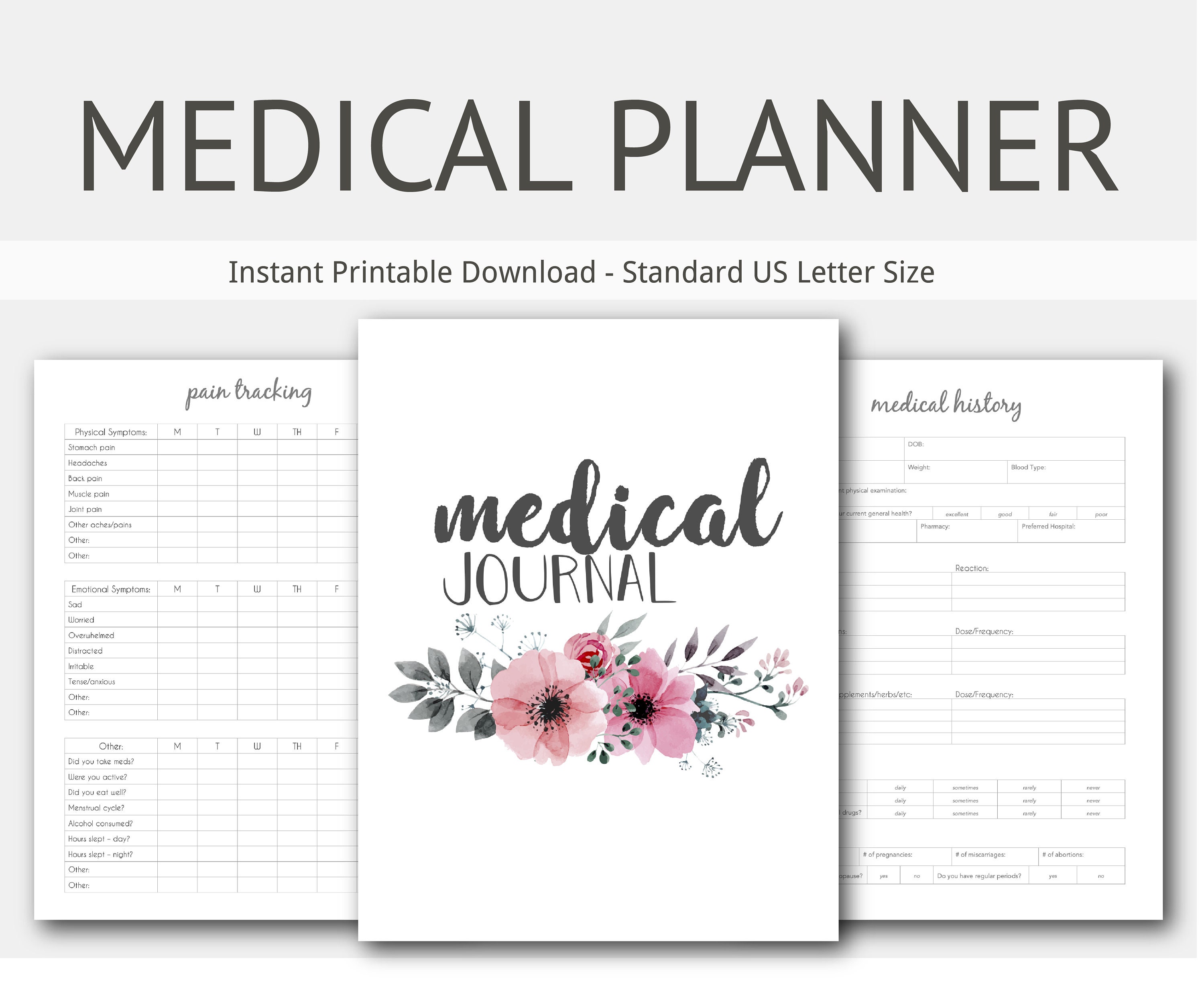 Medical Journal: Medication, Home Management, Doctor, Dental, Vision ...