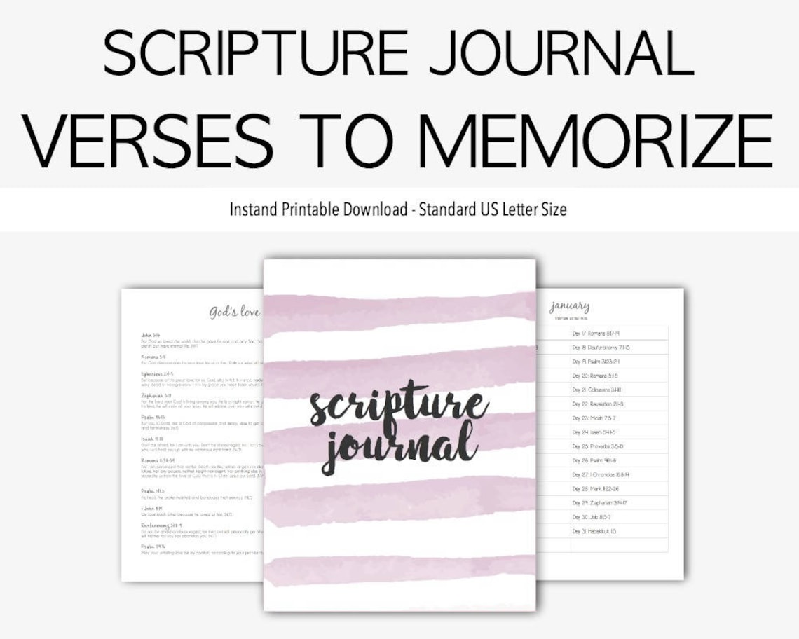Scripture Journal: Verses to Memorize Bible Verses, Christianity ...