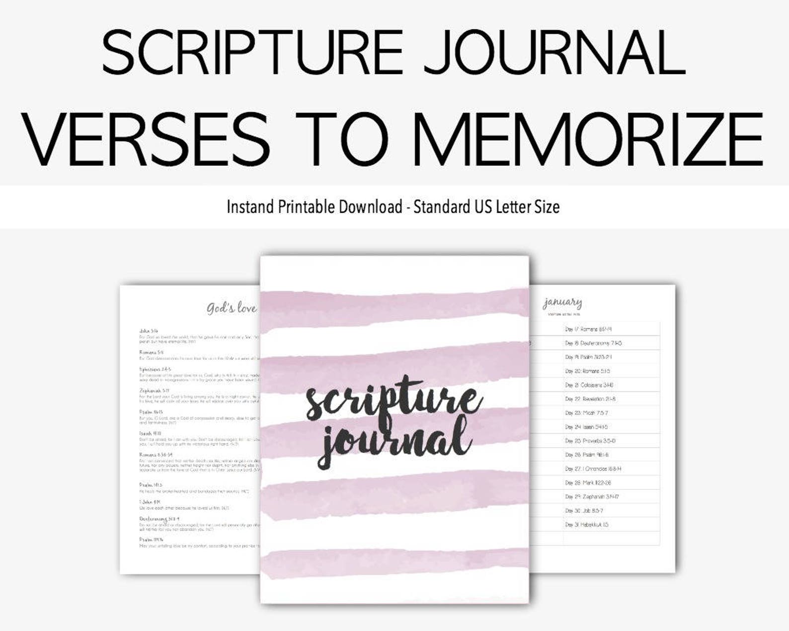 Scripture Journal: Verses to Memorize Bible Verses, Christianity ...