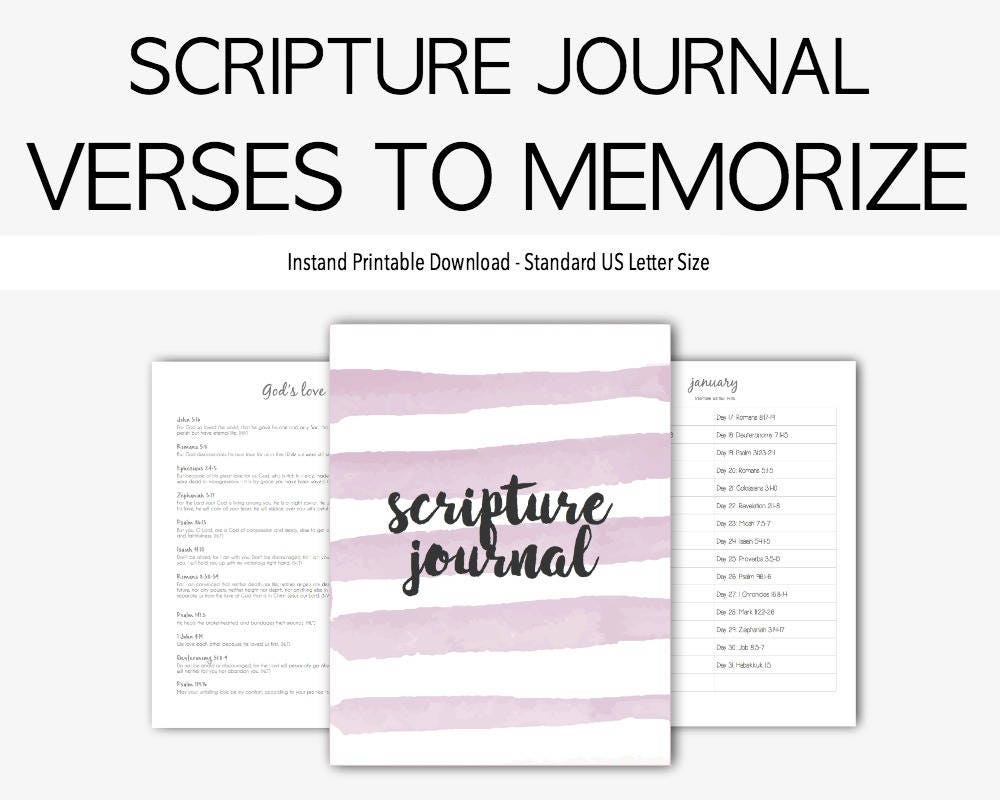 Scripture Journal: Verses to Memorize Bible Verses, Christianity ...