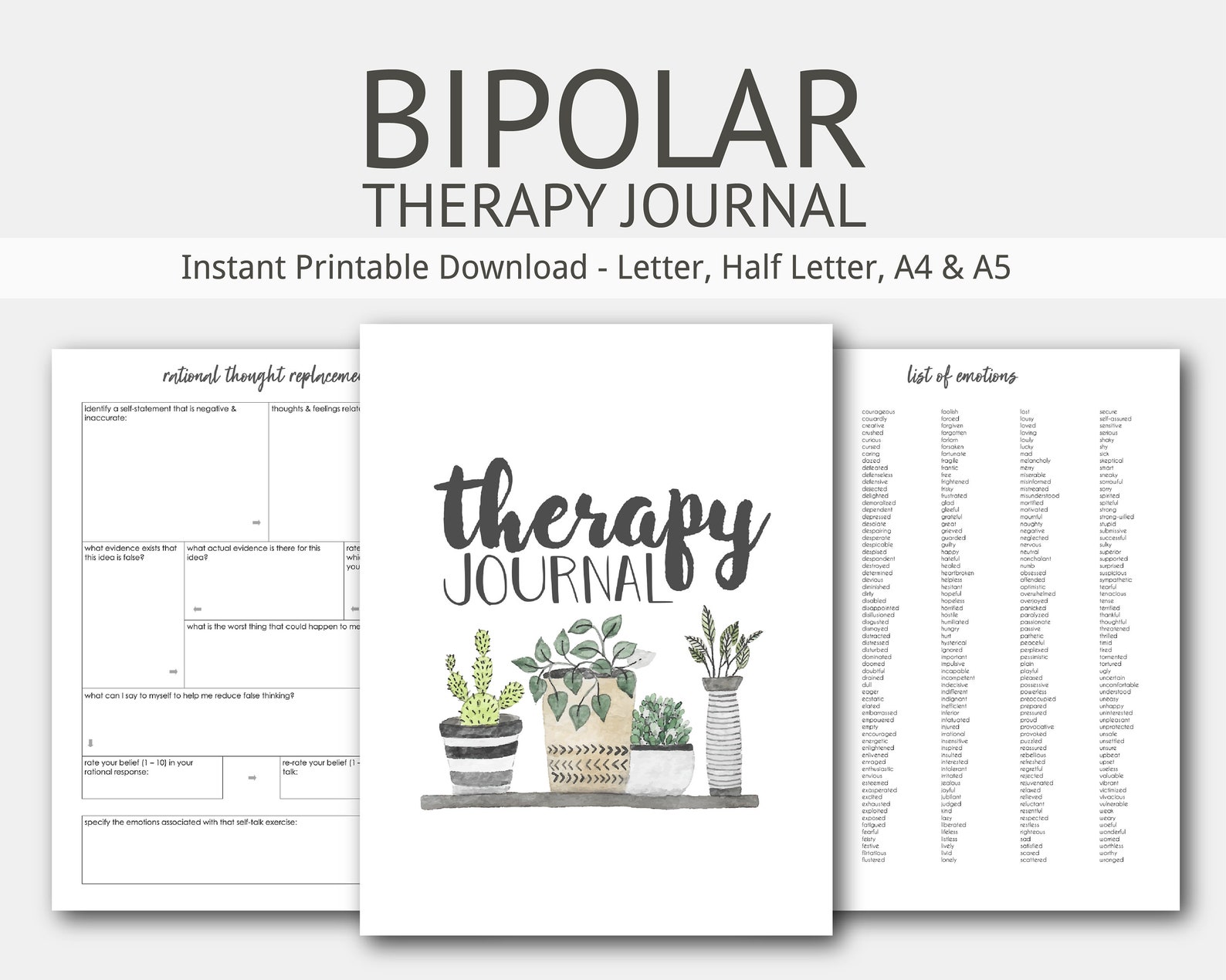 Bipolar Disorder Therapy Journal: Mental Health Depression - Etsy Bipolar Disorder Therapy Journal: Mental Health Depression - Etsy
