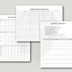 Depression Therapy Journal: Instant Printable Download, Anxiety, Mental ...