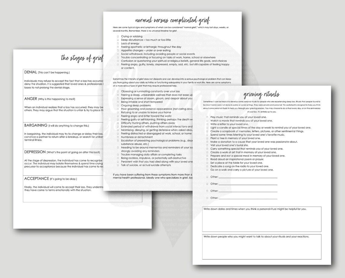 Grief Therapy Journal: Mental Health Depression Anxiety - Etsy