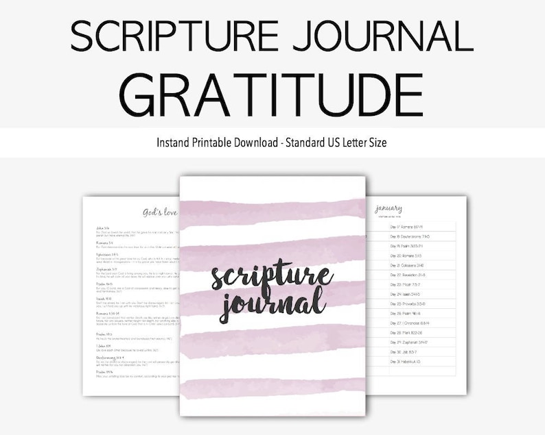 Scripture Journal: Gratitude Bible Verses, Christianity, Therapy ...