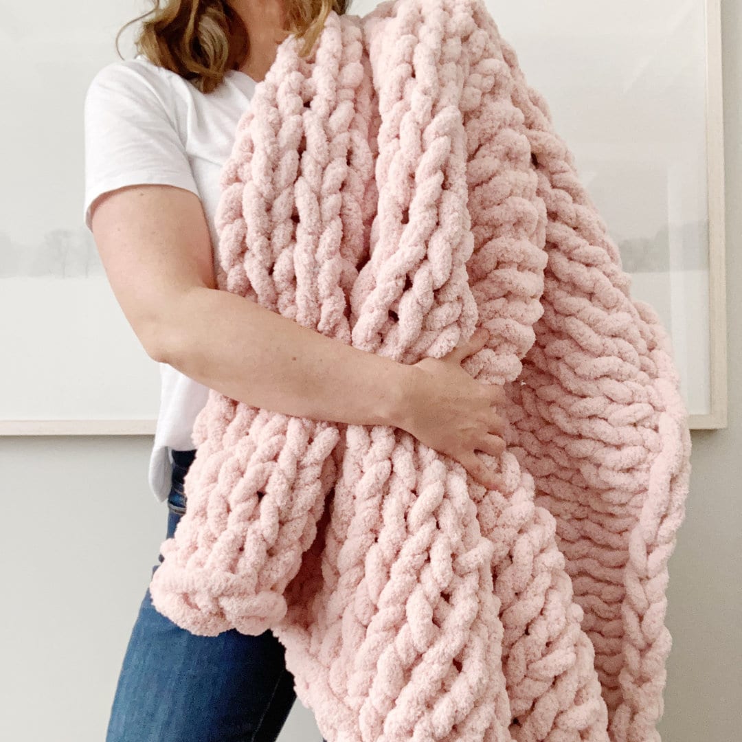 Super Chunky Blanket Knitting Pattern Beginner Knit Blanket Tutorial ...