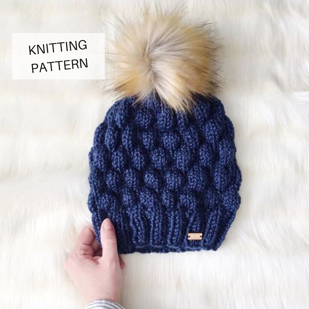 KNITTING PATTERN Bubble Hat, Cozy Knit Beanie Pattern, DIY Knit Hat ...