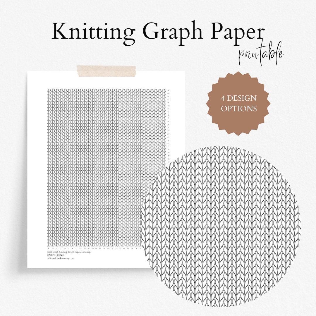 Printable Knitting Graph Paper for Knitters, Blank Template in Knit ...