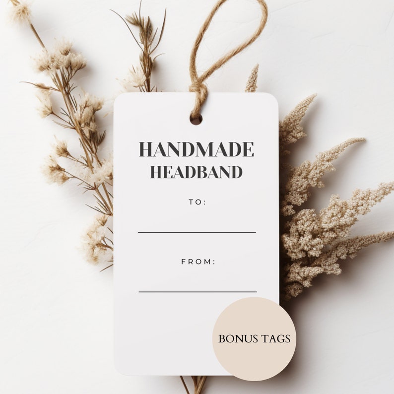 PRINTABLE Price Tags for Handmade Headbands Earwarmers, Knit or Crochet ...