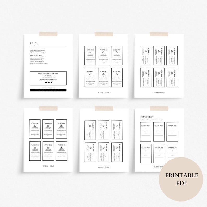 PRINTABLE Safety Warning Tag, Plastic Eyes and Parts Choking Hazard ...