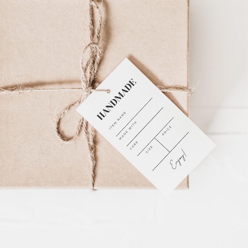 Printable Product Tags: Handmade Item & Price Cards (PDF Download) - Etsy