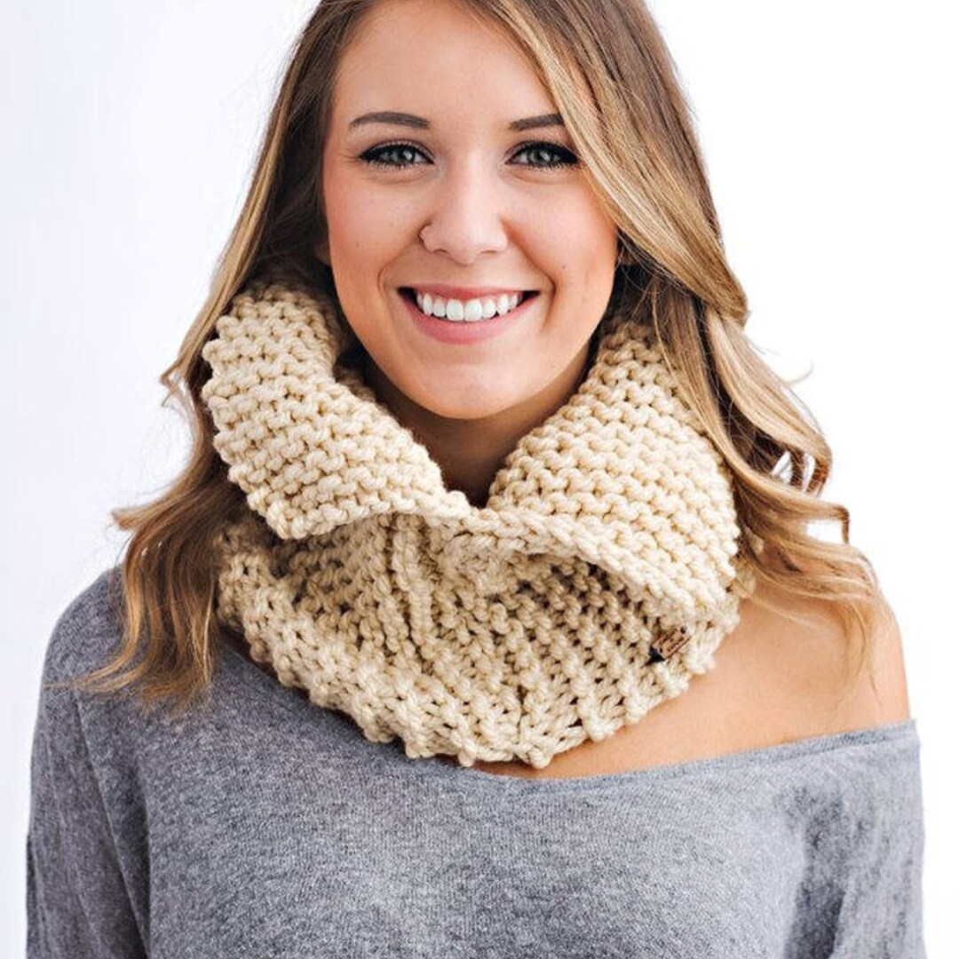 Open Collar Cowl Knitting Pattern Easy Beginner Friendly Knit Scarf ...