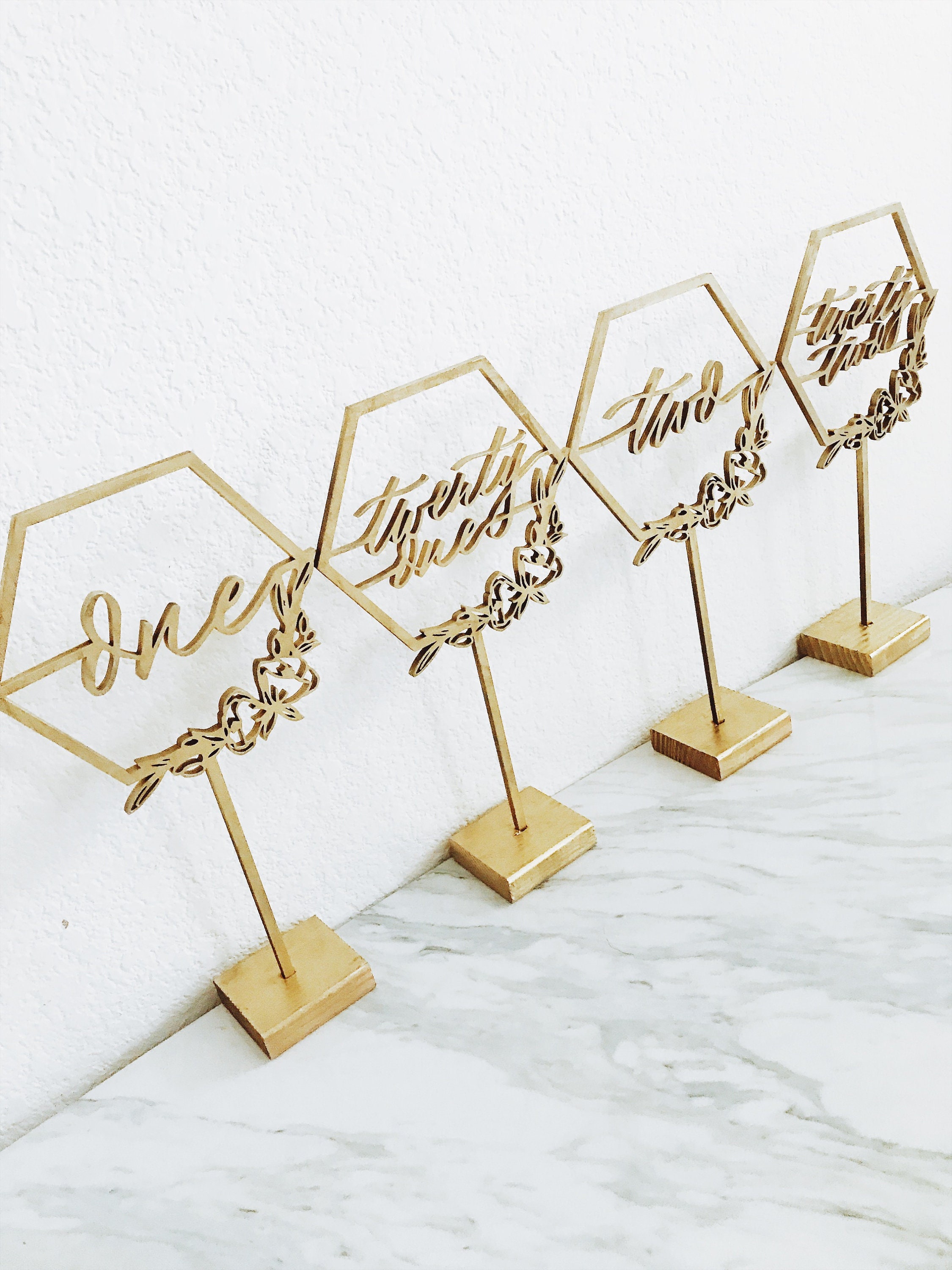 Ophelia - Floral Hex Table Numbers - Etsy