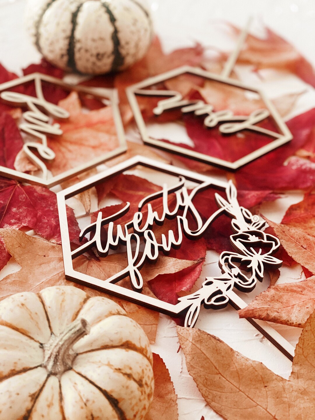 Ophelia - Floral Hex Table Numbers - Etsy