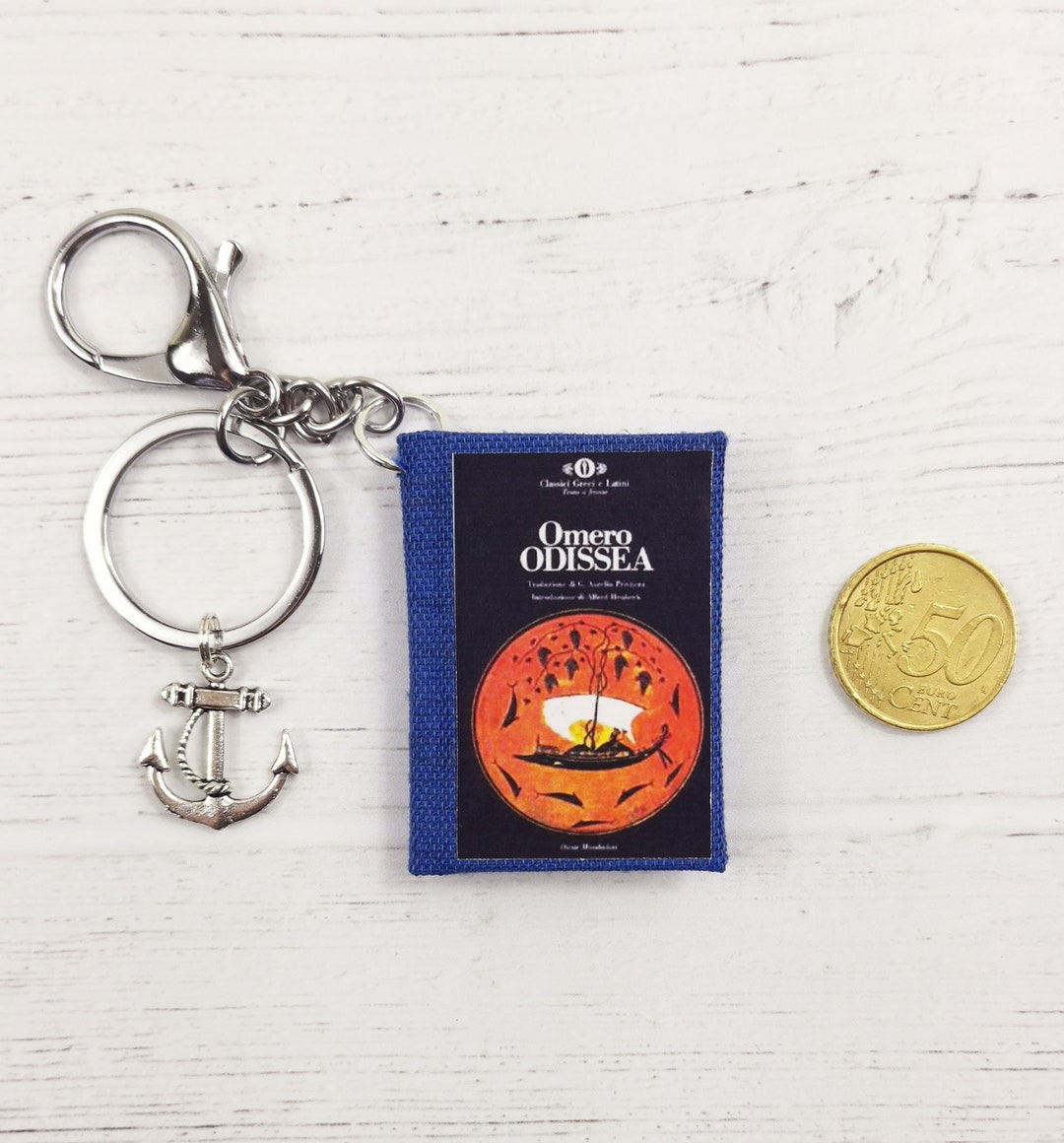 Book Keychain Odyssey by Homer, Book Lover Gift, Paper Jewelry, Book ...
