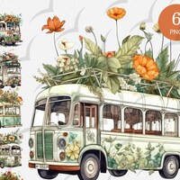 School Bus PNG Clipart Bundle Transportation Graphics, Yellow Bus Art ...