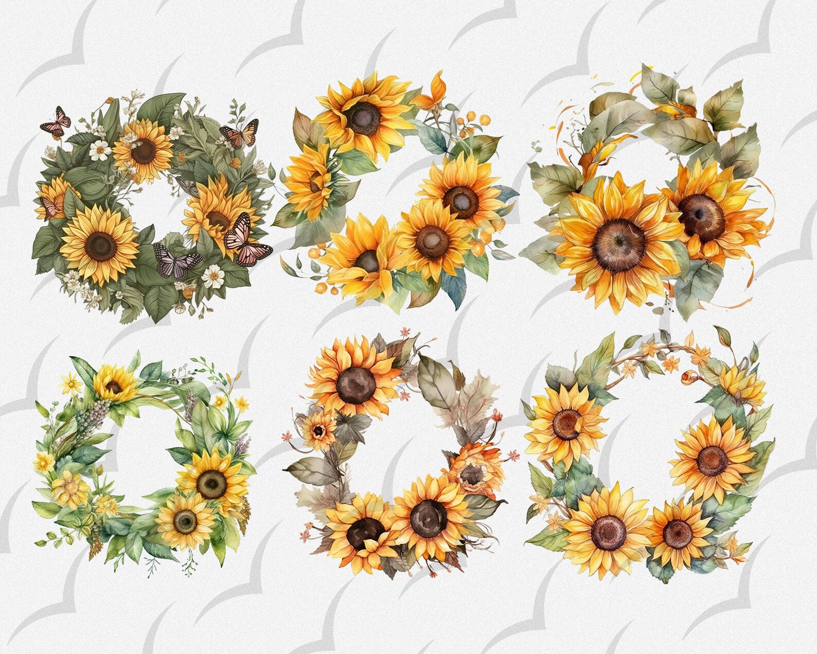 Sunflower PNG Clipart, Digital Download for Commercial Use, Wedding ...