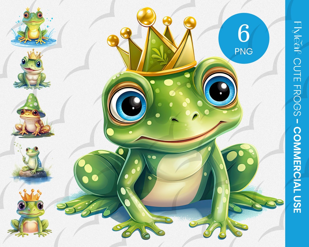 Cute Frog PNG Bundle Watercolor Clipart Frog Clipart - Etsy