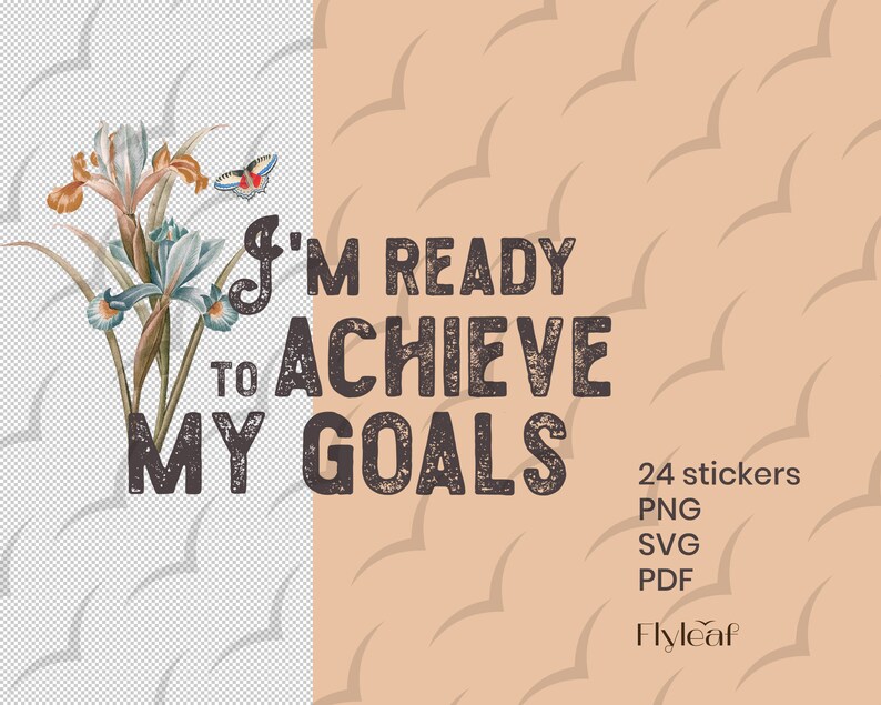 Daily Affirmation Stickers, 24 Digital Stickers SVG Bundle, PNG ...