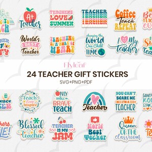 Teacher SVG Bundle 24 Retro Stickers Bundle Love Teacher - Etsy
