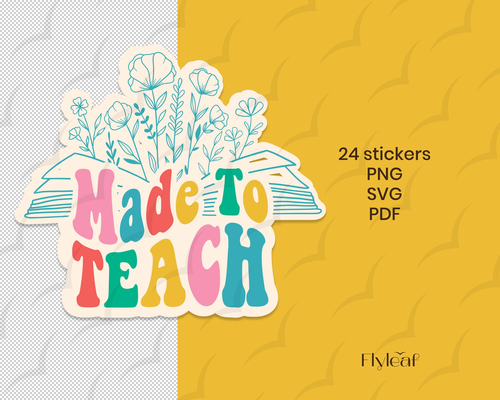 Teacher SVG Bundle 24 Retro Stickers Bundle Love Teacher - Etsy UK