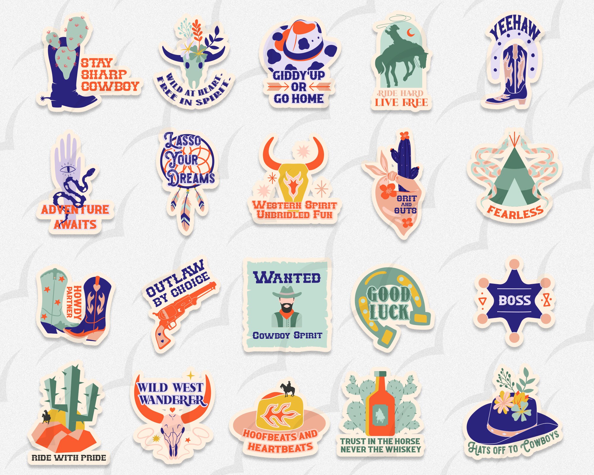 Western Png Bundle Cowgirl Digital Stickers SVG Bundle - Etsy