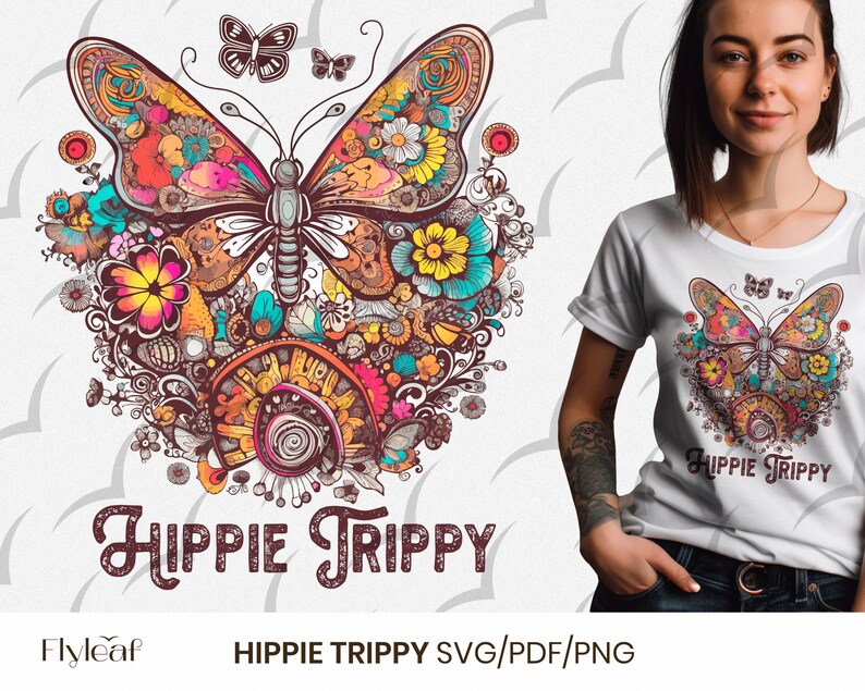 Hippie Trippy Svg Sublimation Png Retro Hippie Design Shirt - Etsy
