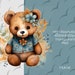 Watercolor Teddy Bear Clipart, Vintage Teddy Bear, Cute Teddy ...