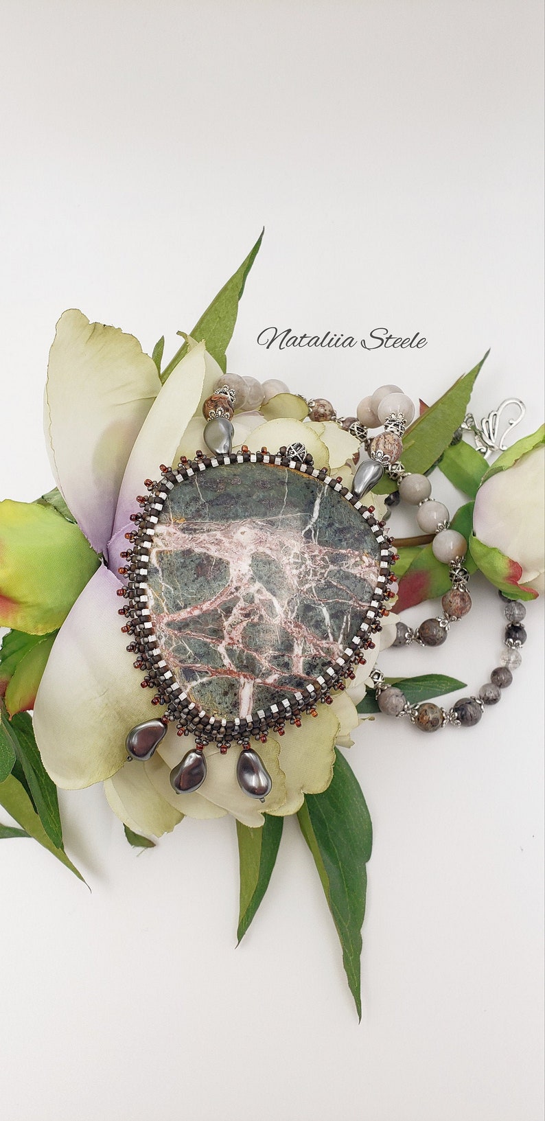 Designer's Necklace With Beautiful Listwanite listvenite Pendant Winter ...