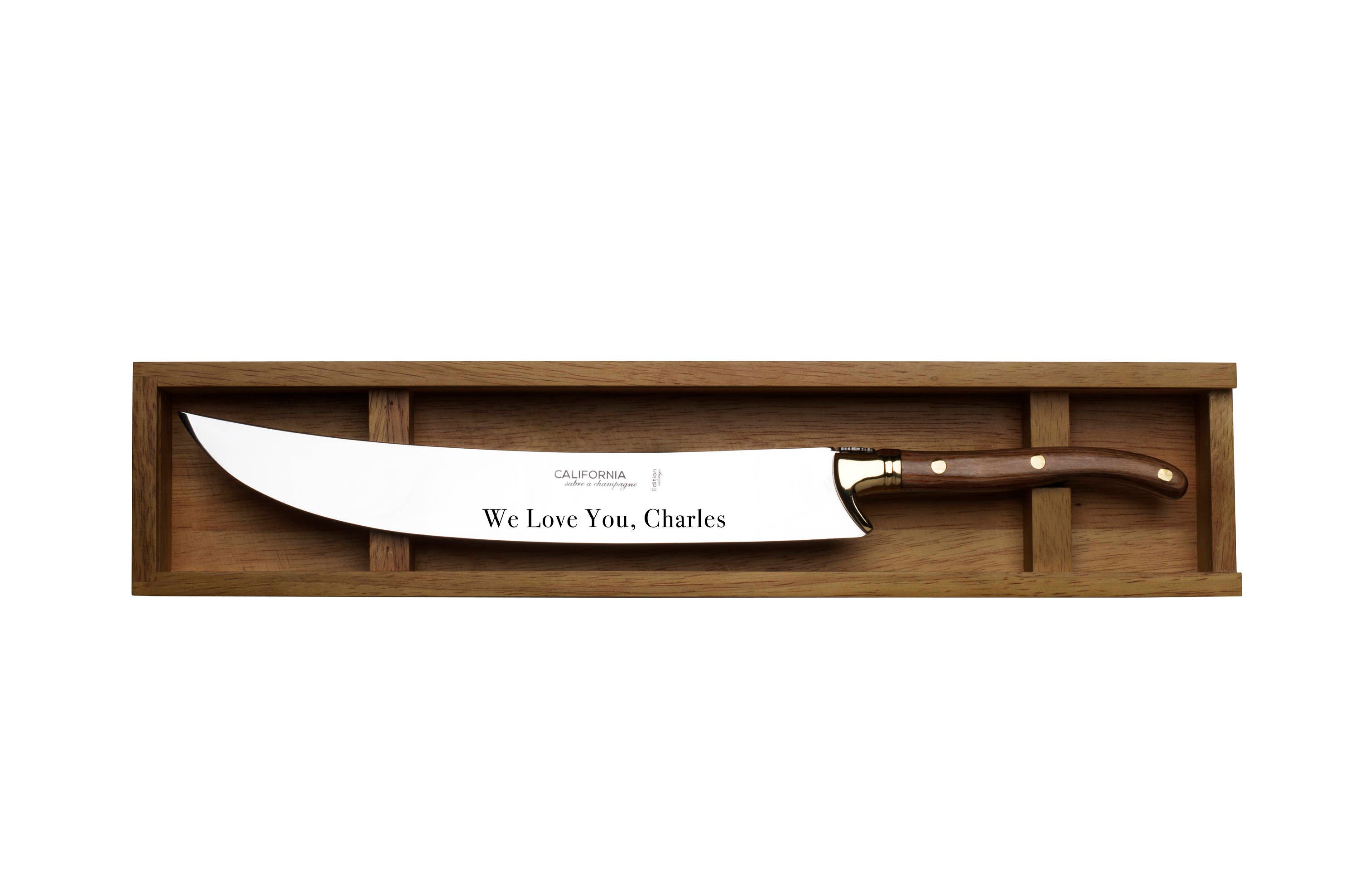 Natural Wood Champagne Saber Engraved - Sabering Champagne - Champagne ...