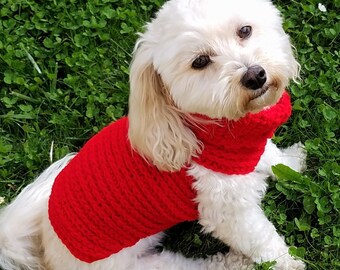 Red dog sweater | Etsy