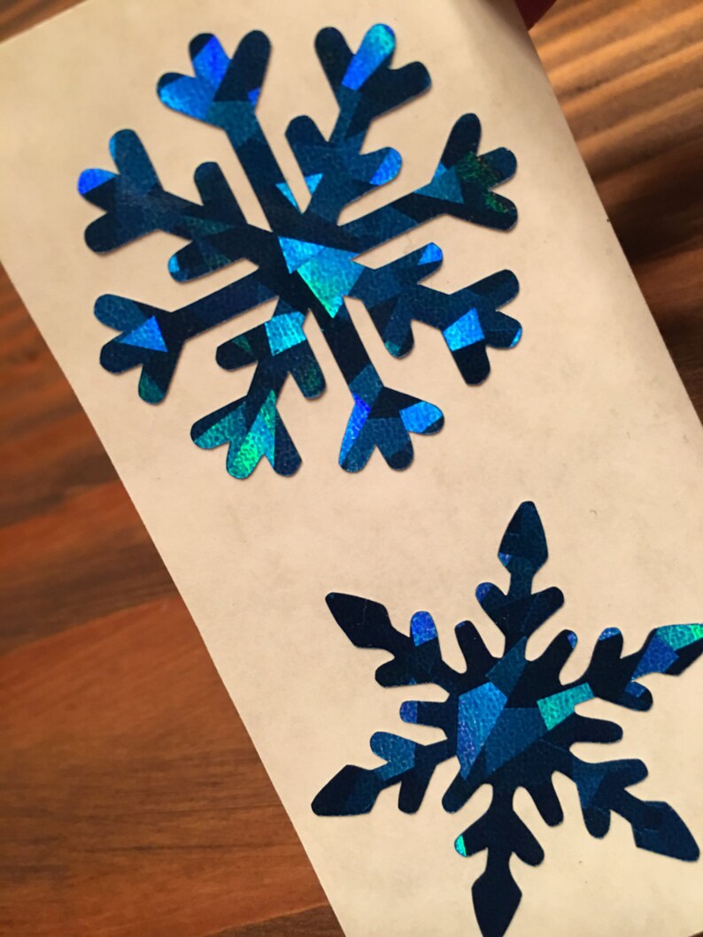 Snowflake Stickers / Holographic Snowflake Stickers / | Etsy