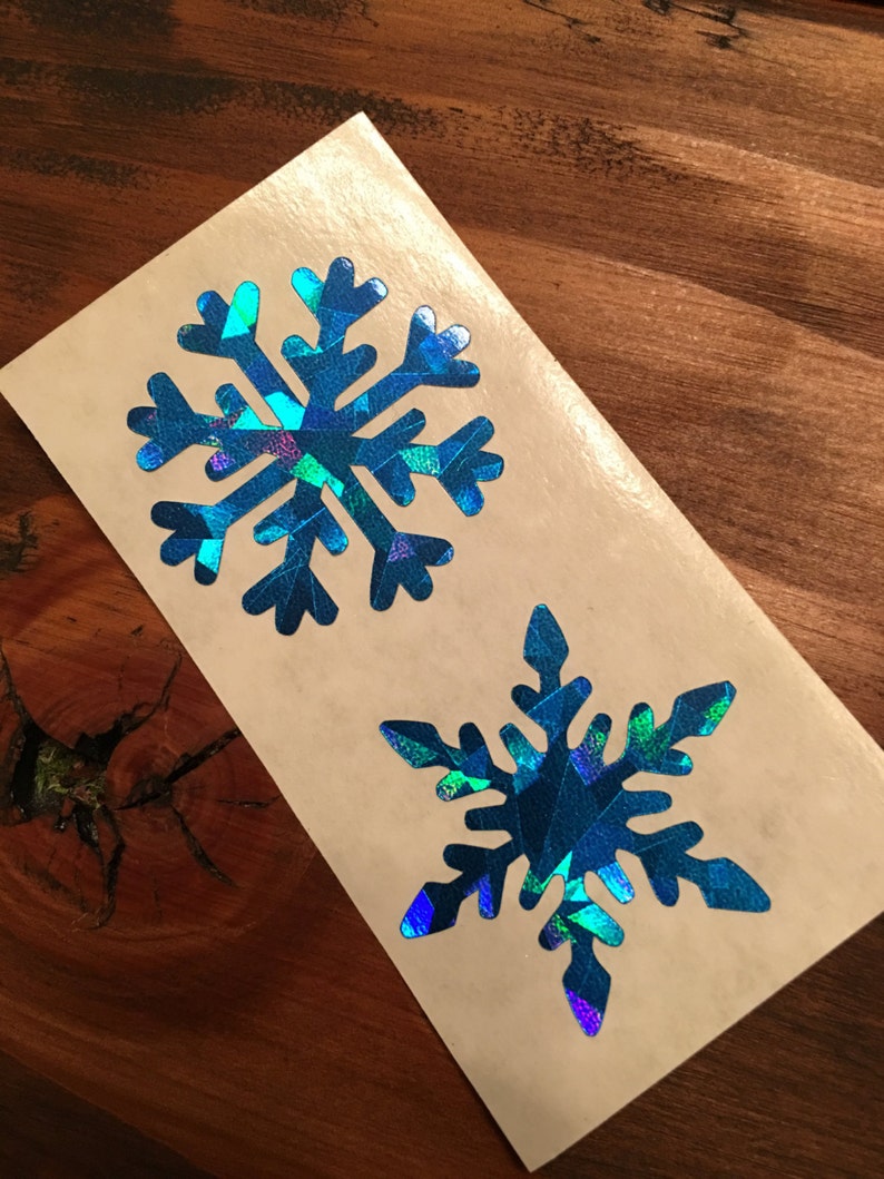 Snowflake Stickers / Holographic Snowflake Stickers / | Etsy
