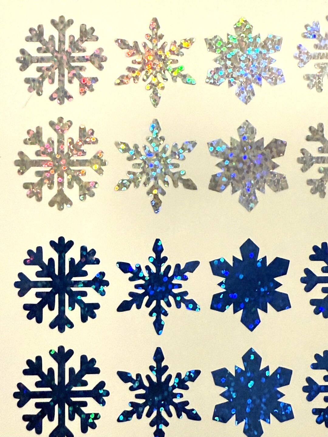 Glitter Snowflake Stickers, Metallic Foil Snowflake, Christmas Stickers ...