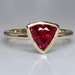 Triangle Gemstone Bezel Set Ring, Trillion Cut Ruby Engagement Ring for ...