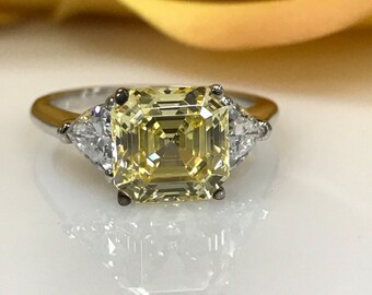 Canary diamond ring | Etsy