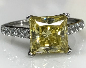 Canary diamond ring | Etsy