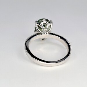 Green Sapphire Pear Shaped Engagement Ring 14k Gold Ring , Pear Shape ...