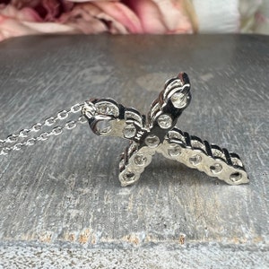 Moissanite Eternity Cross Pendant Necklace 14K White Gold, Layering ...