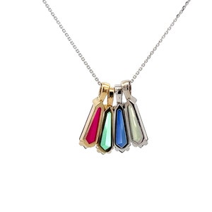 Kite Shaped Ruby Pendant Necklace 14K Solid Gold, Unique Long Ruby ...