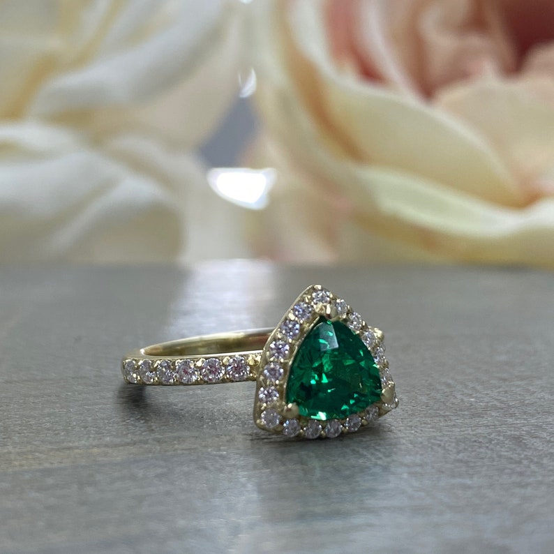 Triangle Gemstone Ring Setting Trillion Cut Emerald - Etsy