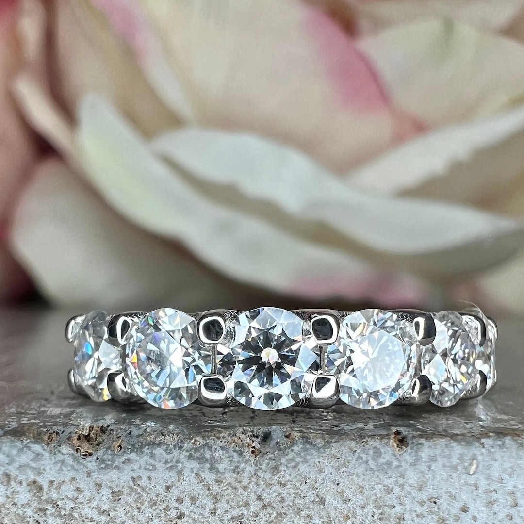 Lab Grown Diamond Stacking Wedding Band 14 K Solid Gold, Lab Created ...