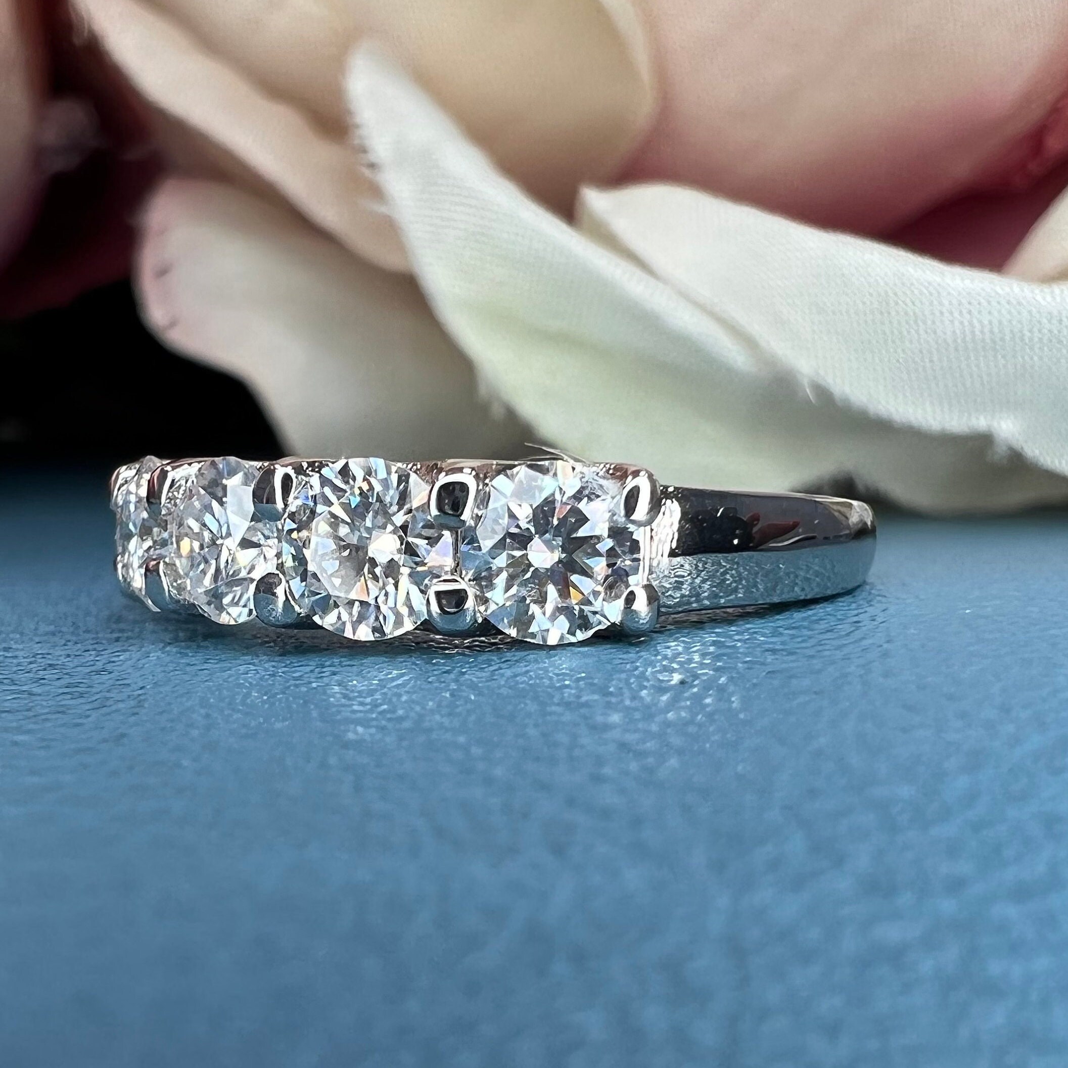 Lab Grown Diamond Stacking Wedding Band 14 K Solid Gold, Lab Created ...