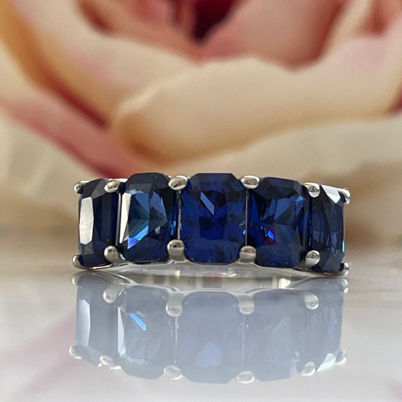 Wide Band Stone Ring - Etsy